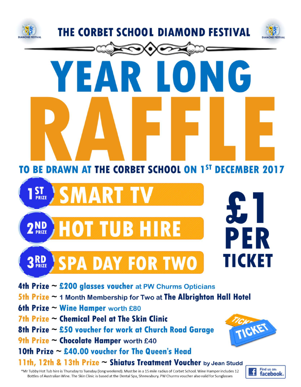 Diamond Festival Year Long Raffle Prizes - The Corbet School