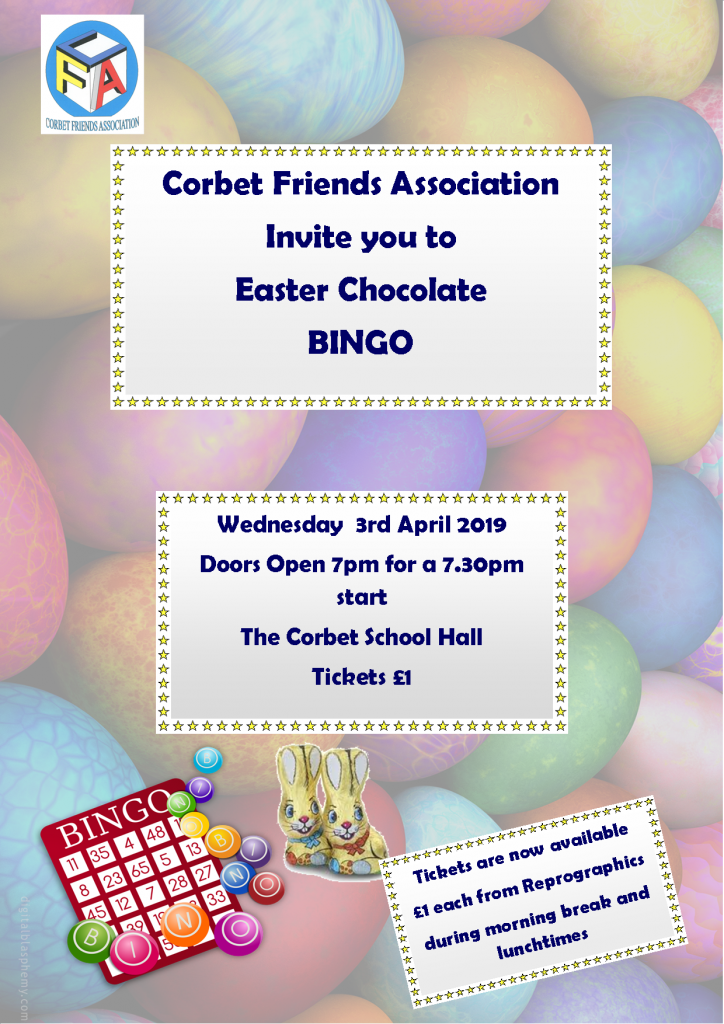 CFA Easter Bingo - Wednesday 3rd April, Chocolate donations would be ...