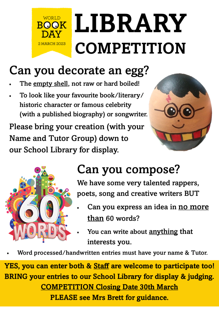 World Book Day - Library Competition - The Corbet School